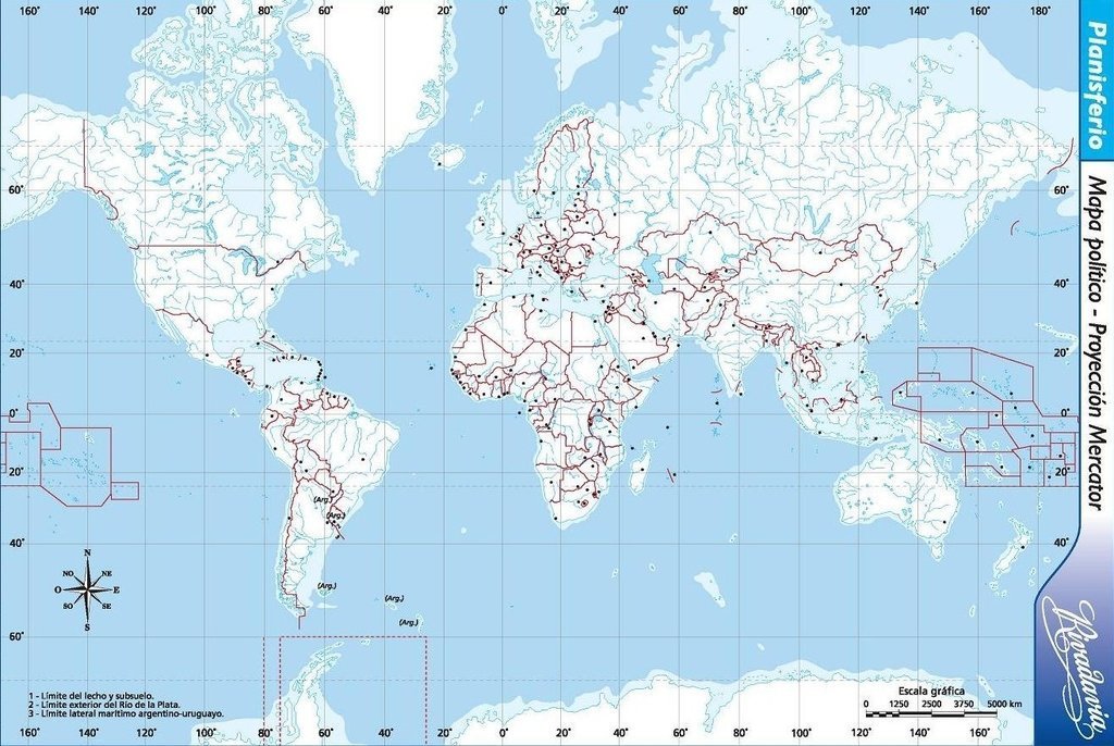 MAPA N3 PLANISFERIO POLITICO PROYECCION MERCATOR - Print Copy