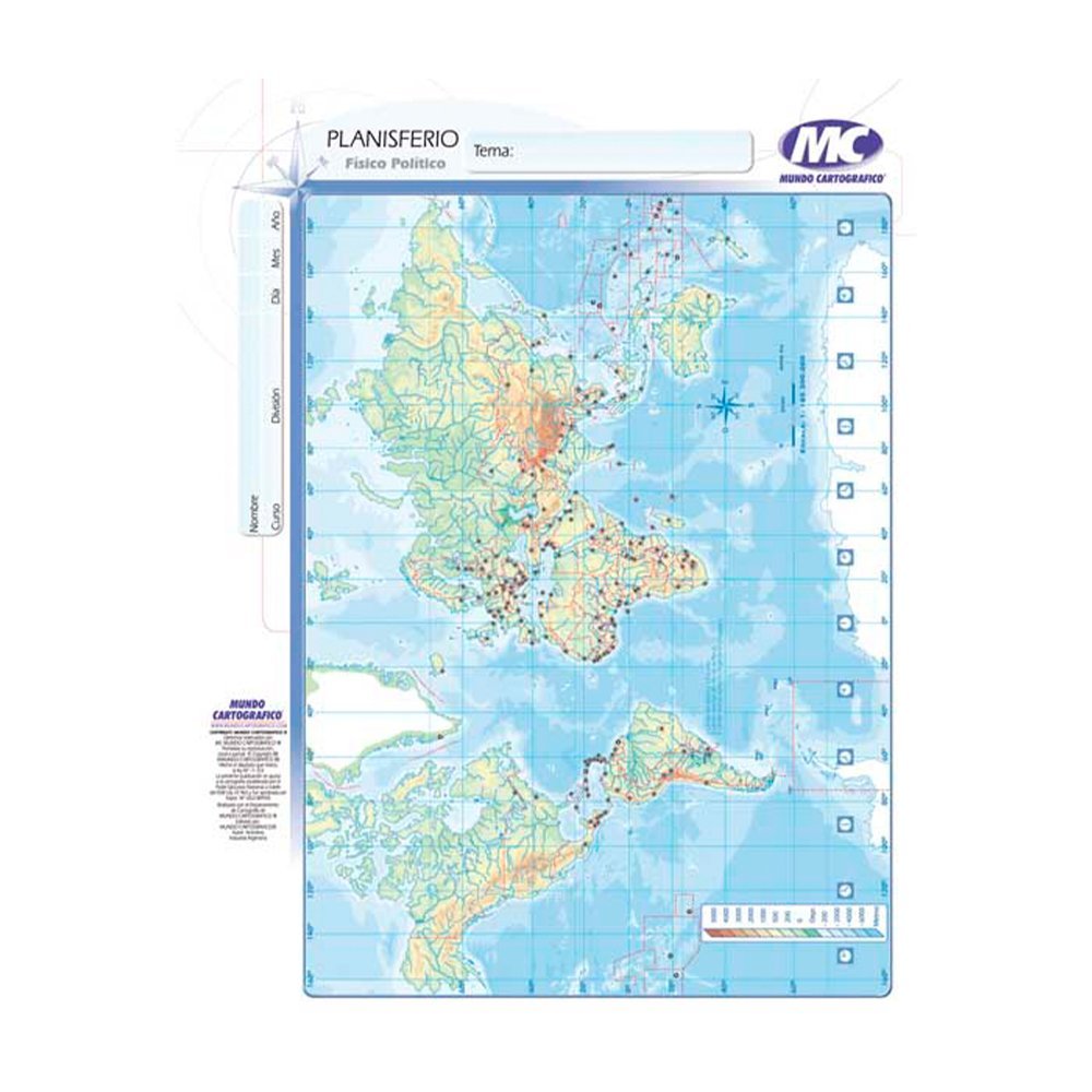 MAPA M.C. NRO 3 PLANISFERIO FISICO-POLITICO - Print Copy